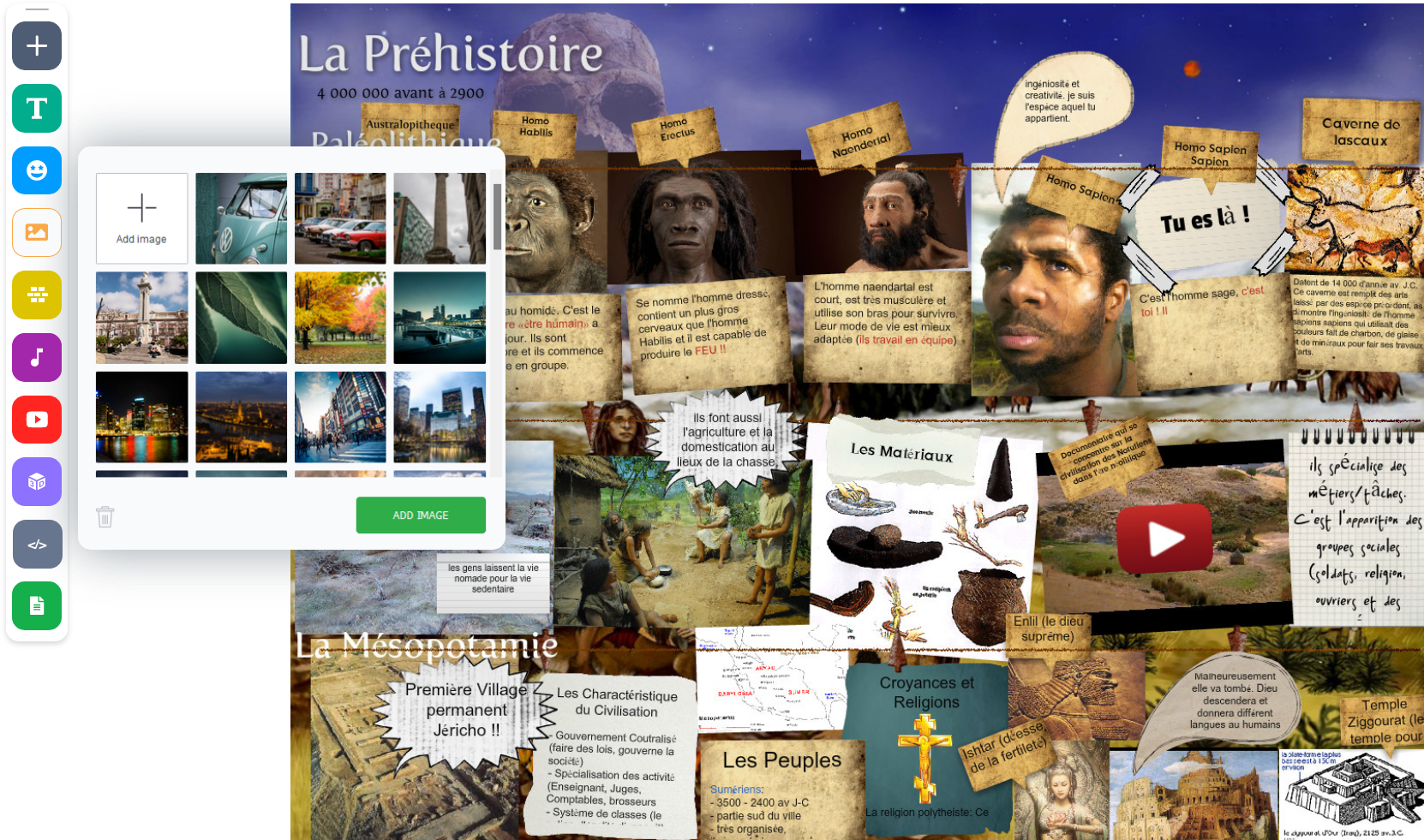 Craft multimedia posters on canvastera.com